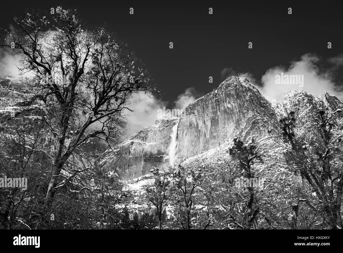 Yosemite Falls after a winter storm, Yosemite National Park, California ...