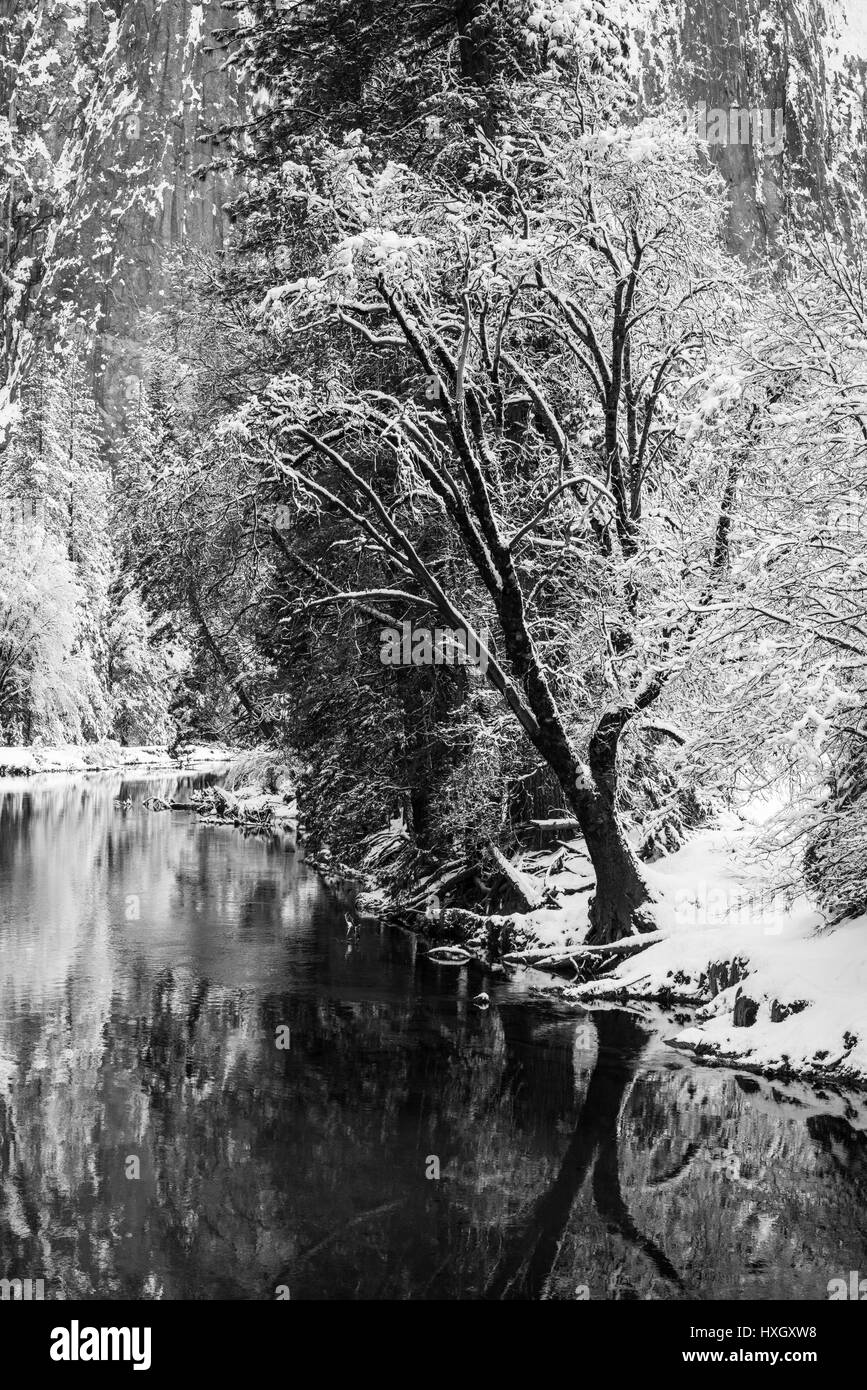 Merced wild and scenic river Black and White Stock Photos & Images - Alamy