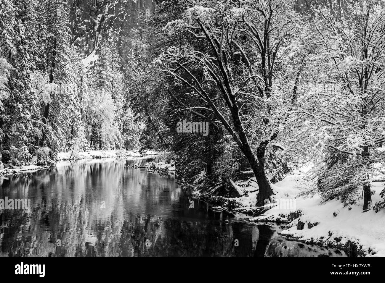 Merced wild and scenic river Black and White Stock Photos & Images - Alamy