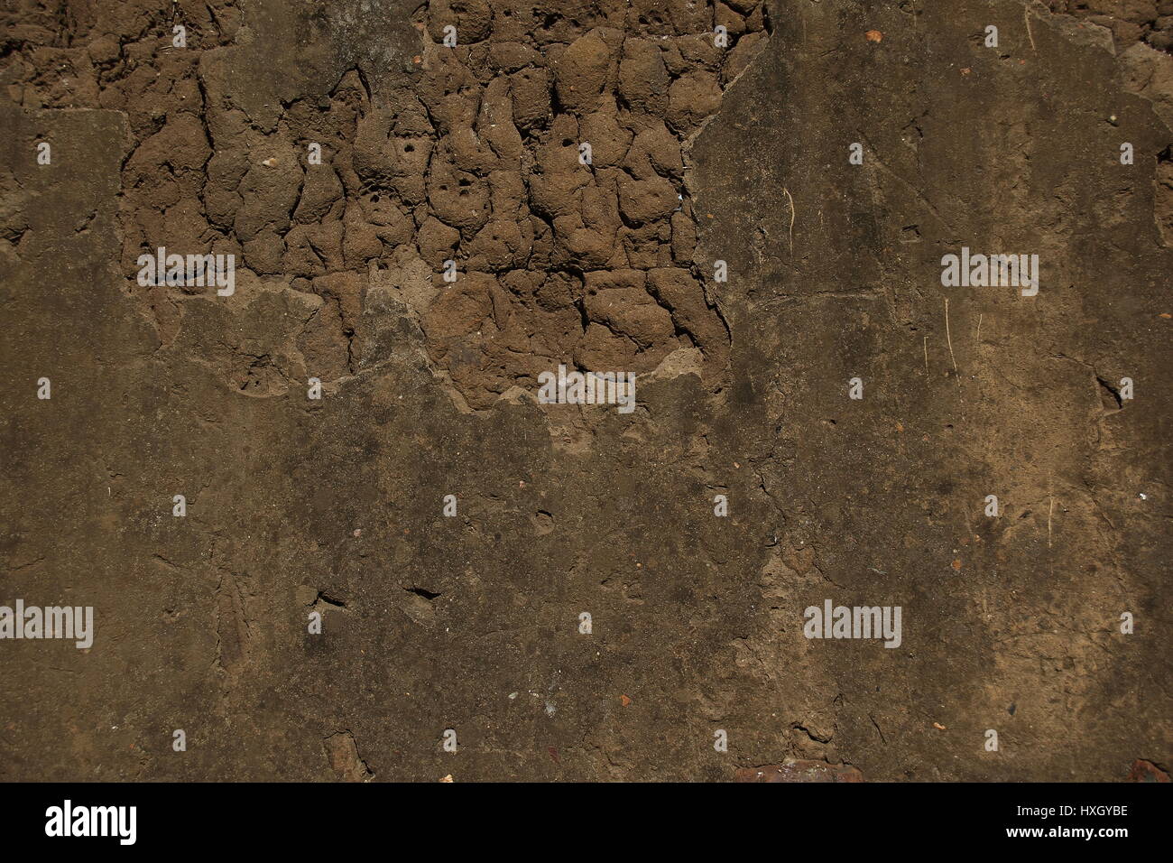 A dry clay earthy natural background in landscape format with copy ...