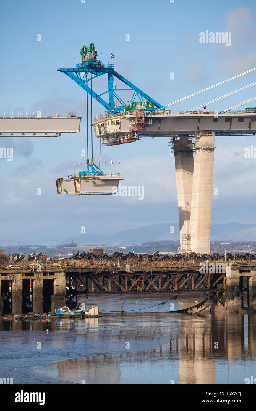 Lighting the final section of the Queensferry Crossing in place, near ...