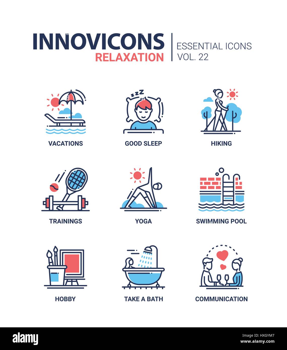 Good sleep icon line Cut Out Stock Images & Pictures - Alamy