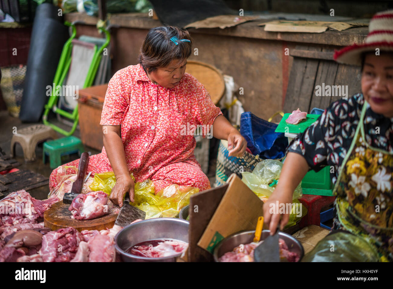 Psar Nat, The central market, Town of Battambang, Battambang Province ...