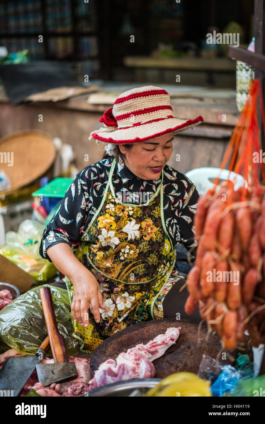 Psar Nat, The central market, Town of Battambang, Battambang Province ...
