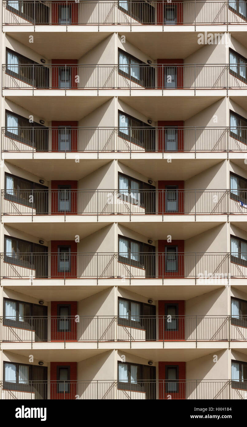Building of hotel with balconies Stock Photo - Alamy