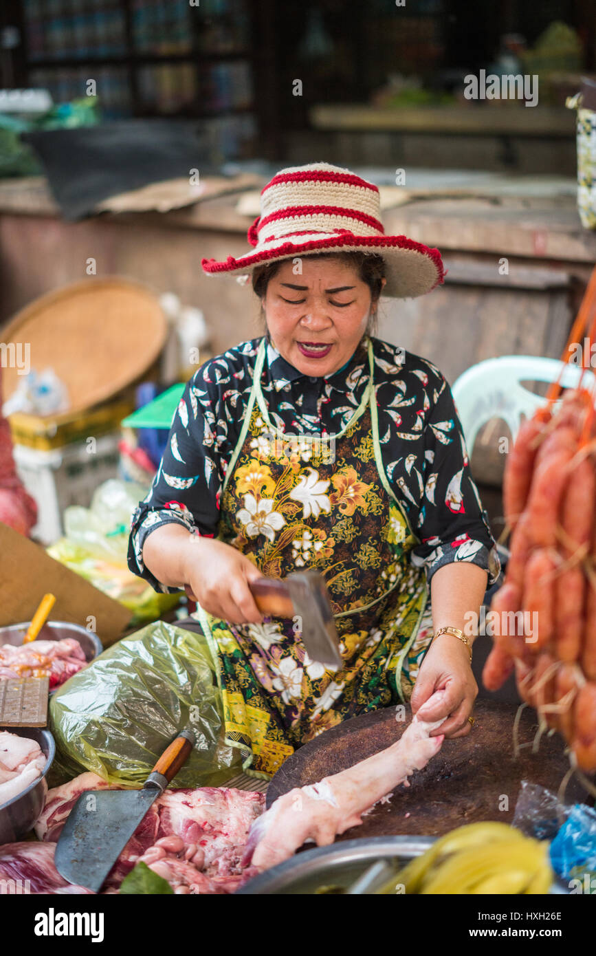 Psar Nat, The central market, Town of Battambang, Battambang Province ...
