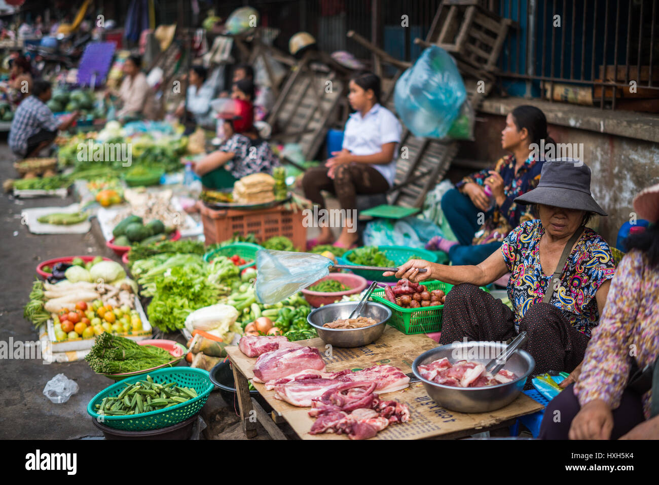 Psar Nat, The central market, Town of Battambang, Battambang Province ...