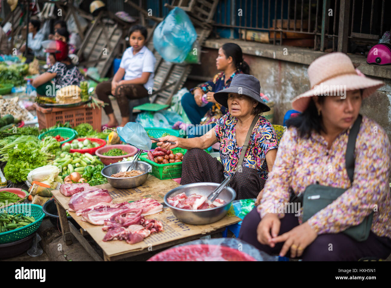 Psar Nat, The central market, Town of Battambang, Battambang Province ...