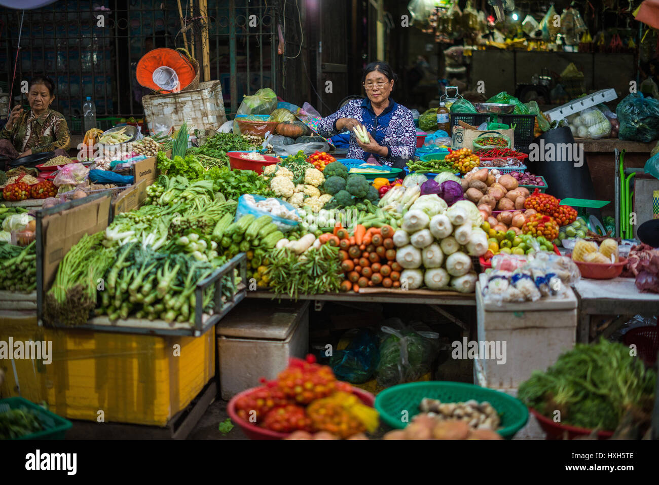 Psar Nat, The central market, Town of Battambang, Battambang Province ...