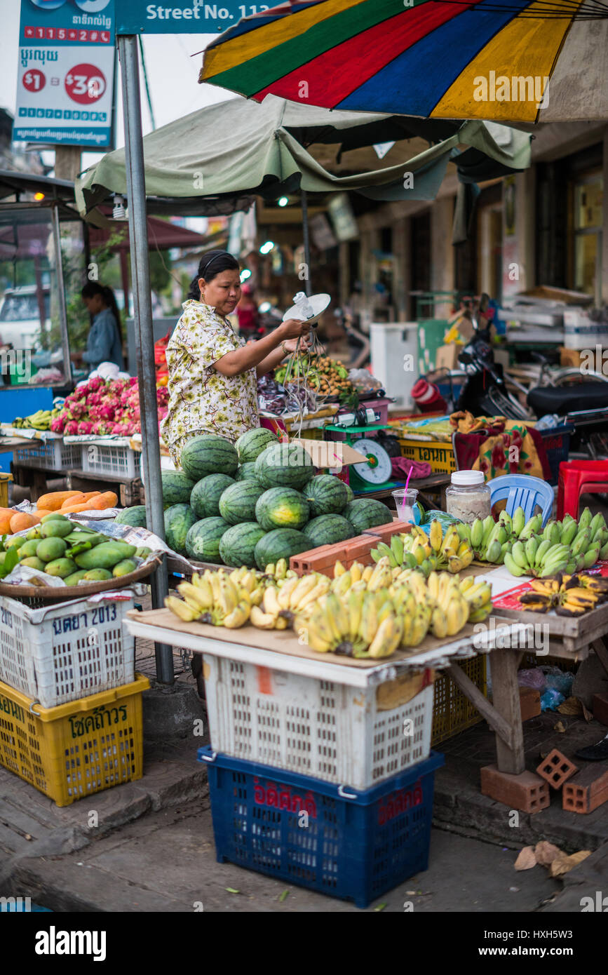 Psar Nat, The central market, Town of Battambang, Battambang Province ...
