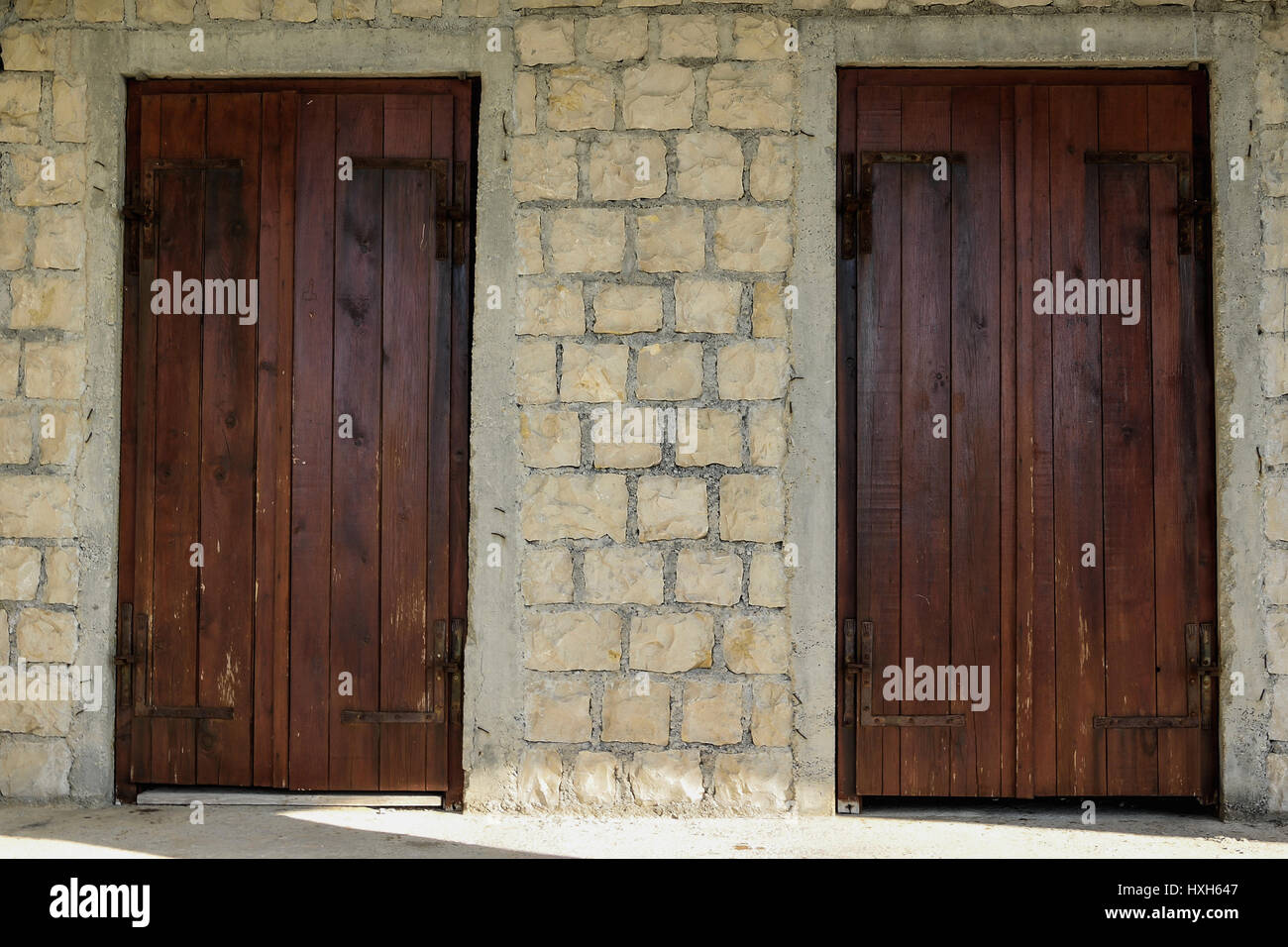 Two wooden doors Stock Photo - Alamy