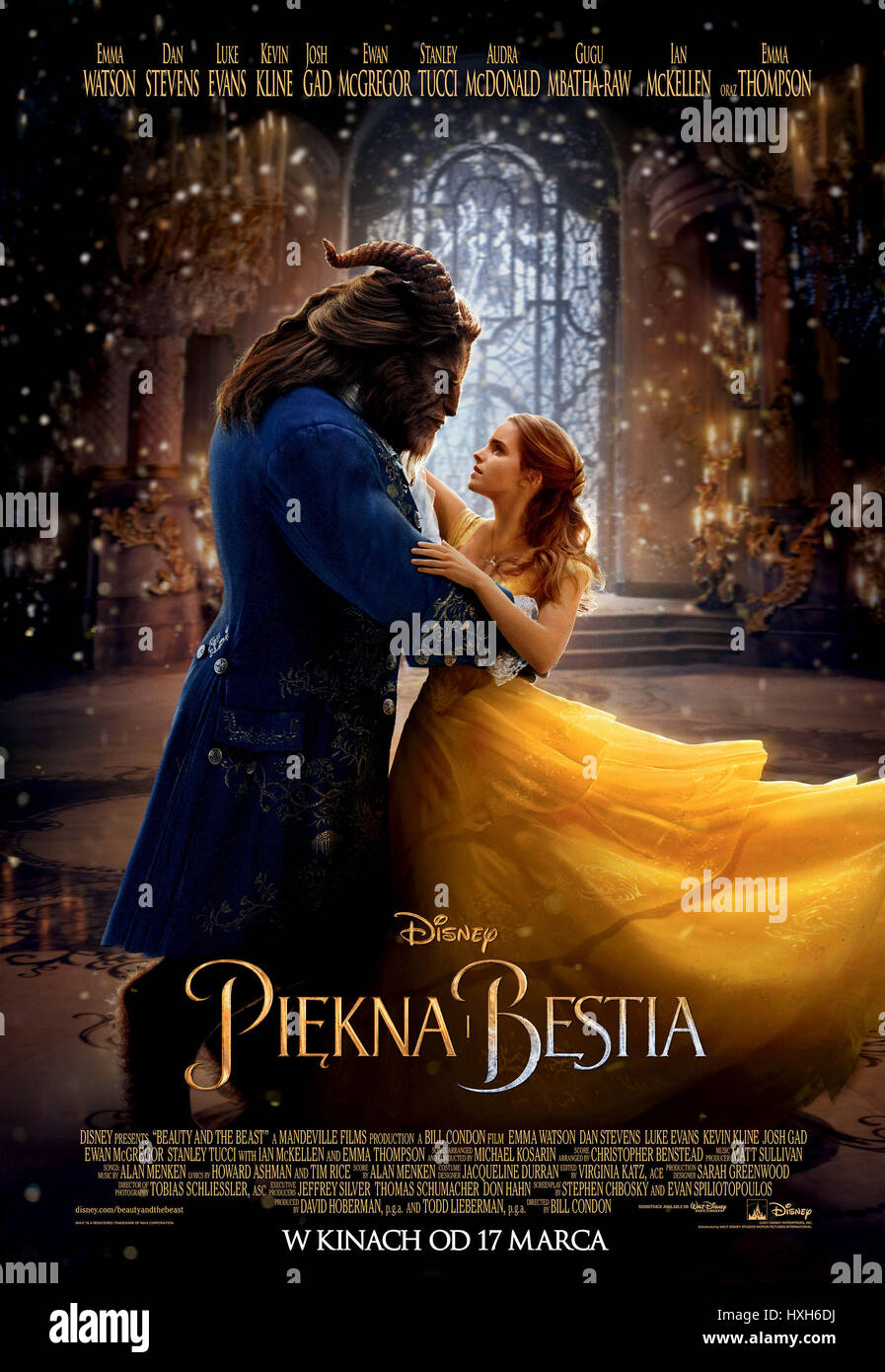 BEAUTY AND THE BEAST, Polish poster, from left, Dan Stevens, Emma ...