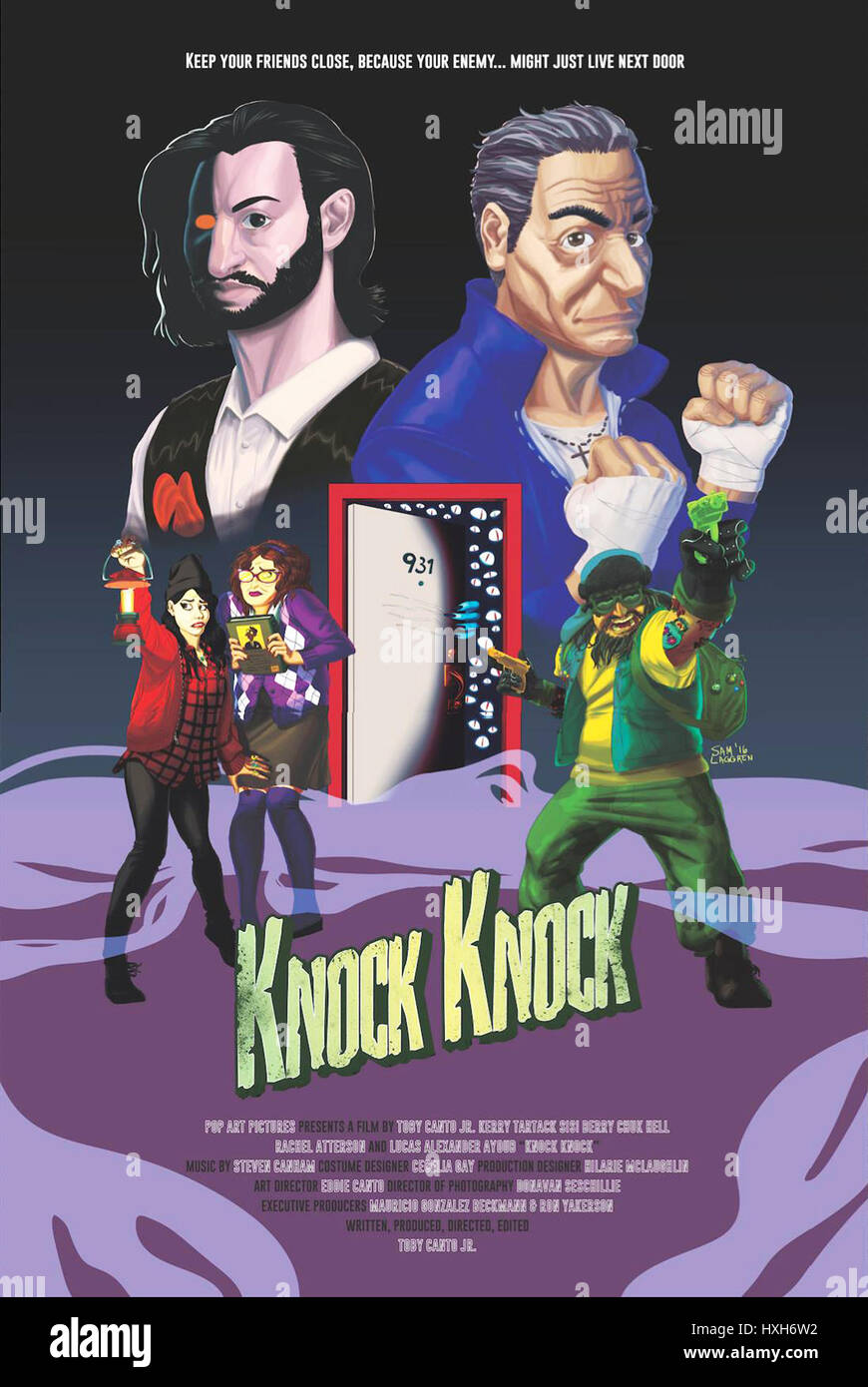 KNOCK KNOCK, US poster, from left: Sisi Berry, Lucas Ayoub (top ...
