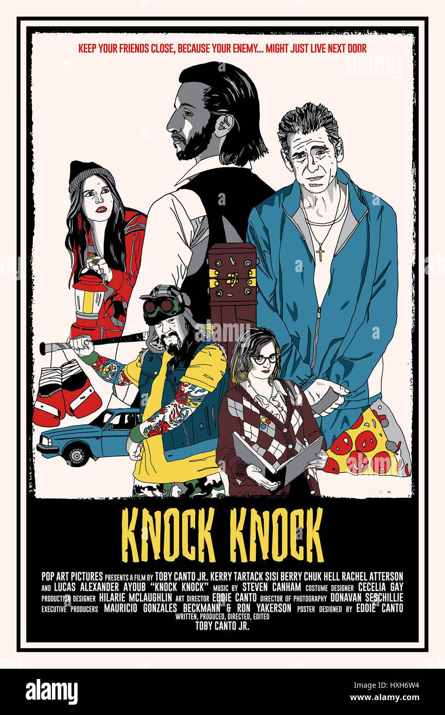 KNOCK KNOCK, US poster, from left: Sisi Berry, Chuk Hell, Lucas Ayoub ...