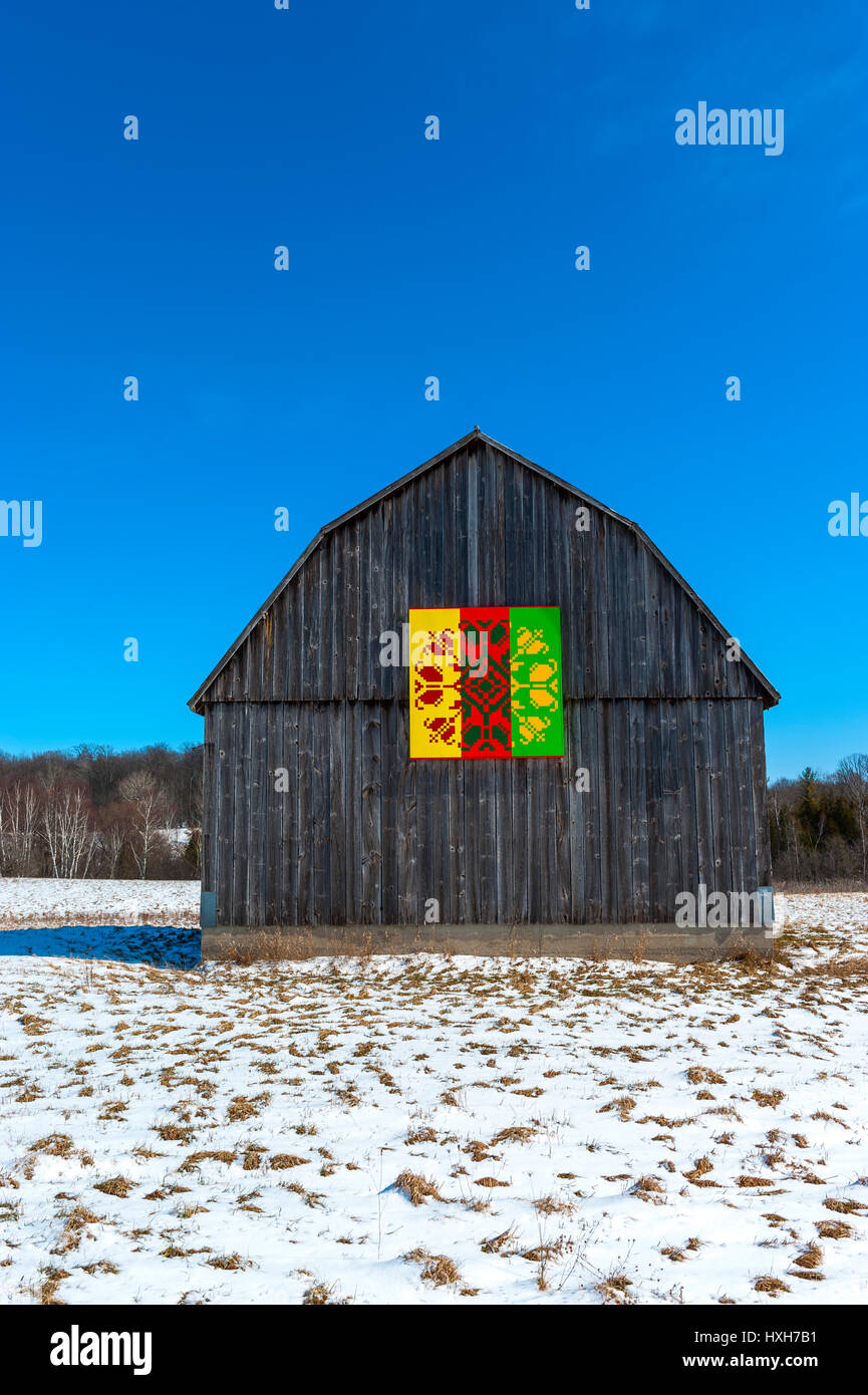 Barn art installation on the Barn Quilt Trail in Mason County Michigan ...