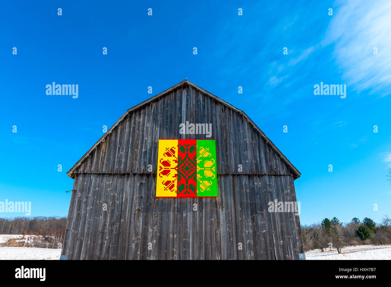 Barn art installation on the Barn Quilt Trail in Mason County Michigan ...