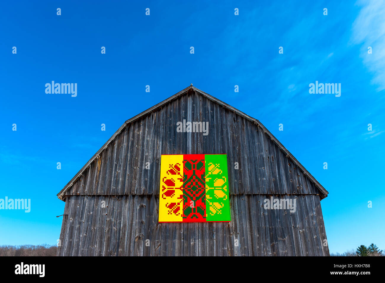 Barn art installation on the Barn Quilt Trail in Mason County Michigan ...