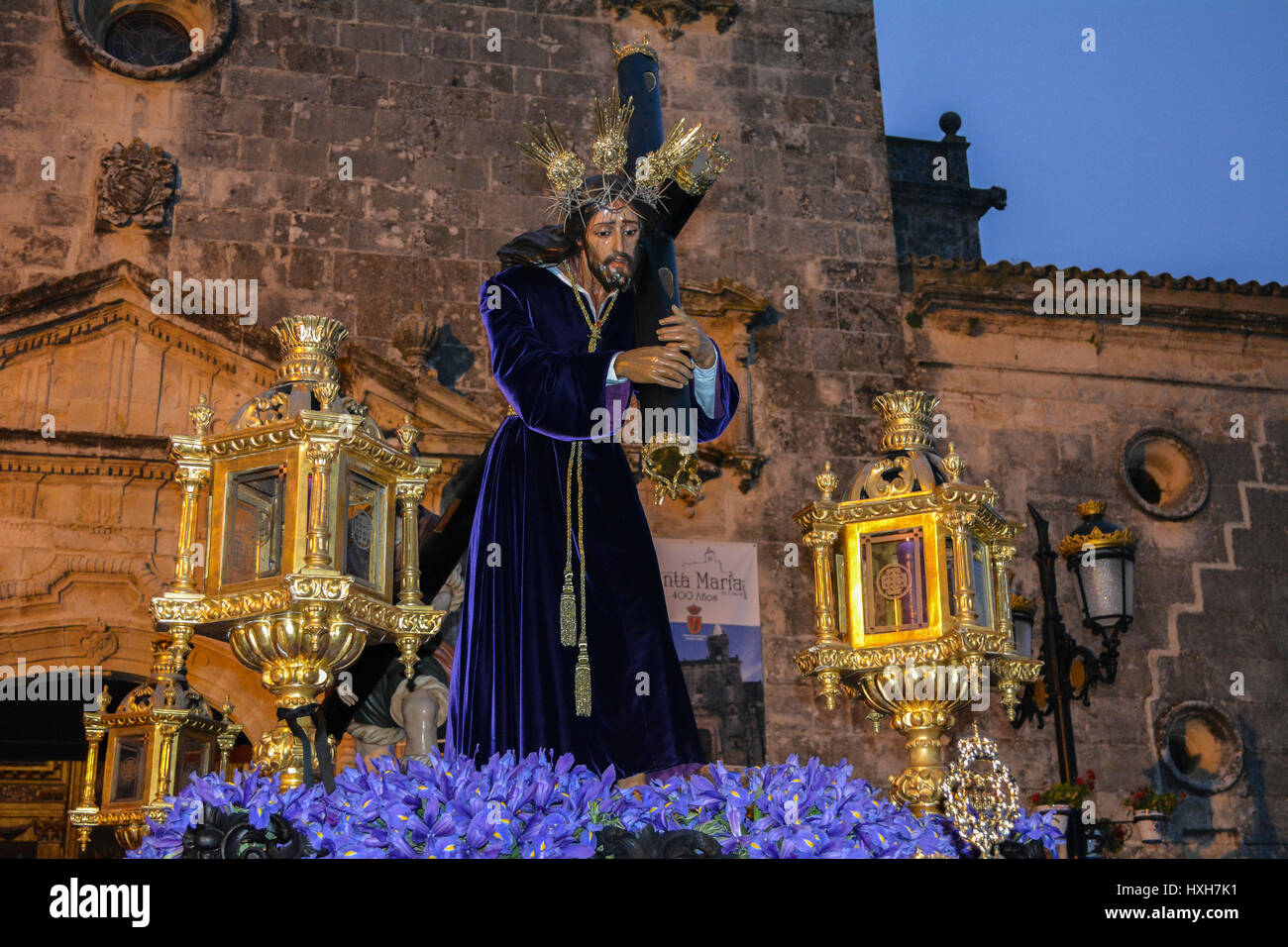 Holy week procession in Spain, Andalusia. Nazarene Jesus, Our Lady of ...