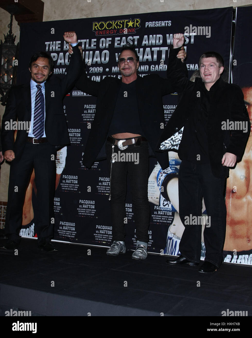 MANNY PACQUIAO MICKEY ROURKE ACTOR & BOXERS HOLLYWOOD LOS ANGELES CA ...