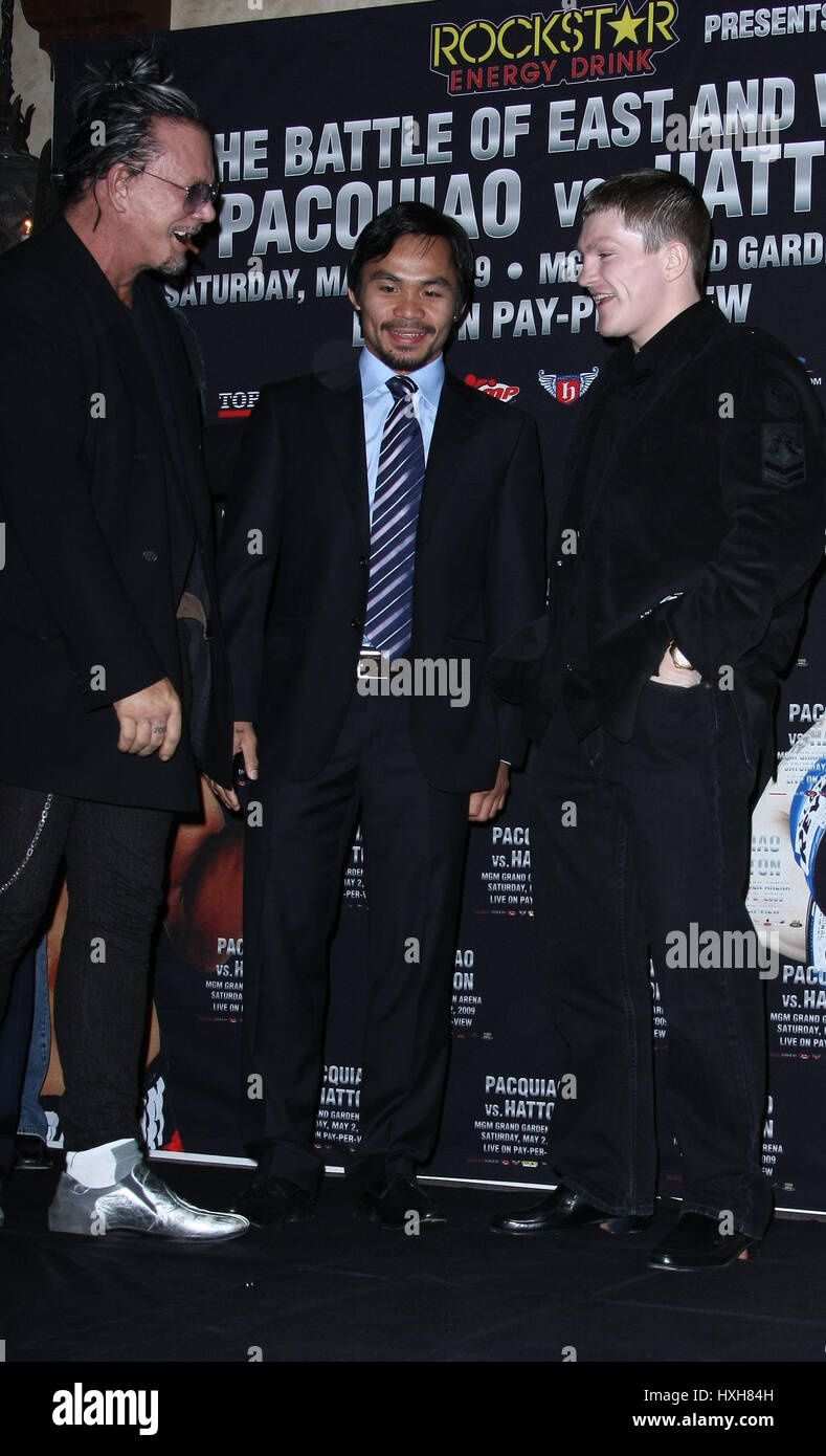 MICKEY ROURKE MANNY PACQUIAO BOXERS & ACTOR HOLLYWOOD LOS ANGELES CA ...