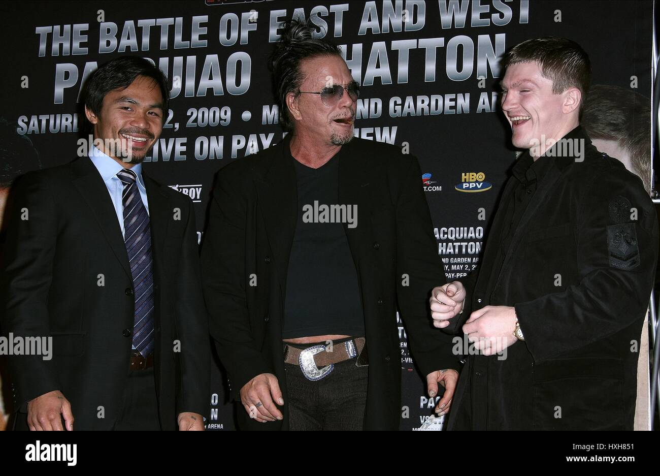 MANNY PACQUIAO MICKEY ROURKE ACTOR & BOXERS HOLLYWOOD LOS ANGELES CA ...