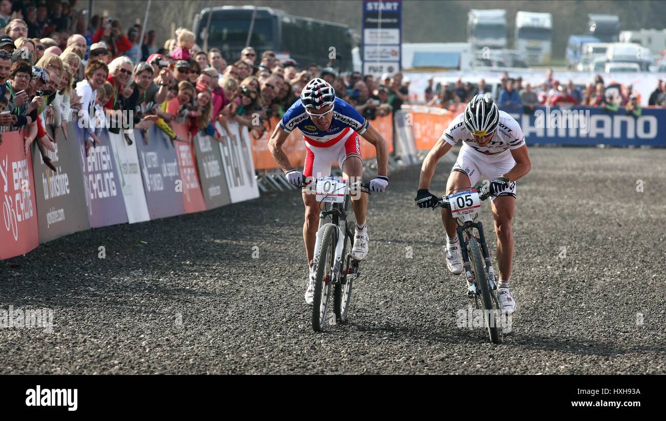 NINO SCHURTER & JULIEN ABSALON UCI MOUNTAIN BIKE WORLD CUP DALBY FOREST ...