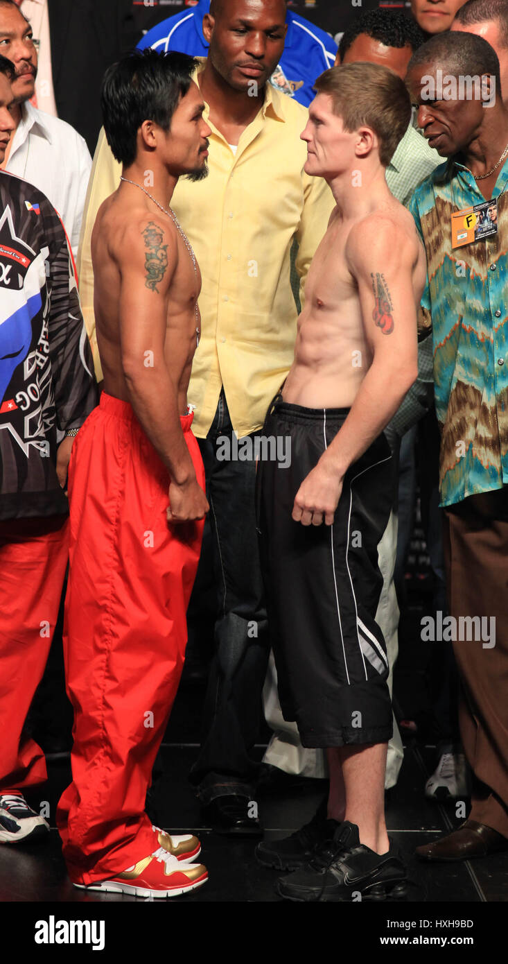 MANNY PACQUIAO RICKY HATTON BOXERS FACE OFF LAS VEGAS NV USA 01 May ...