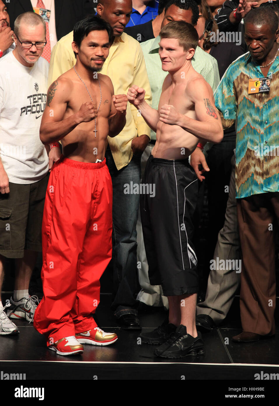MANNY PACQUIAO RICKY HATTON BOXERS FACE OFF LAS VEGAS NV USA 01 May ...