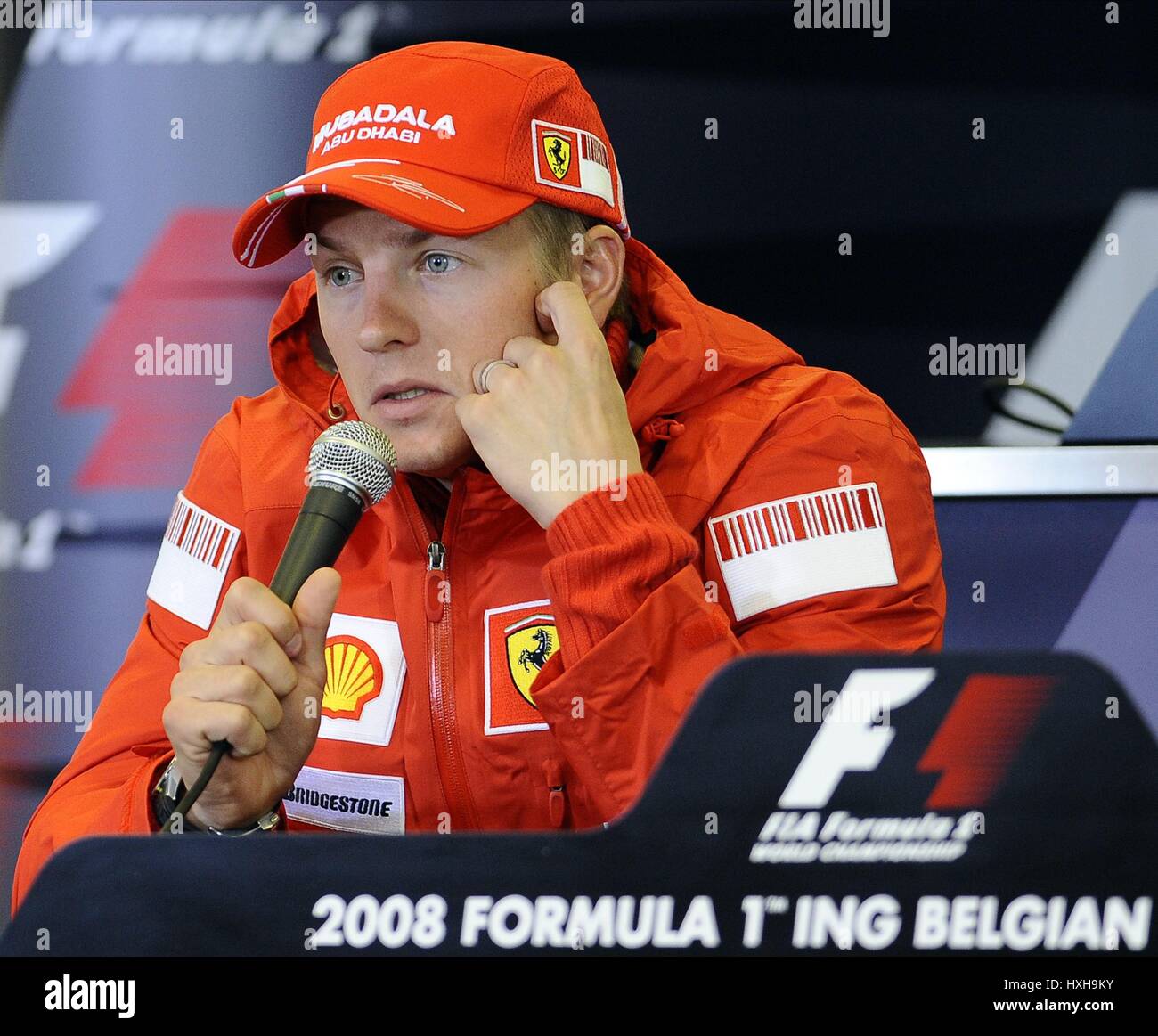 KIMI RAIKKONEN PRESS CONFERENC SCUDERIA FERRARI SPA-FRANCORCHAMPS ...