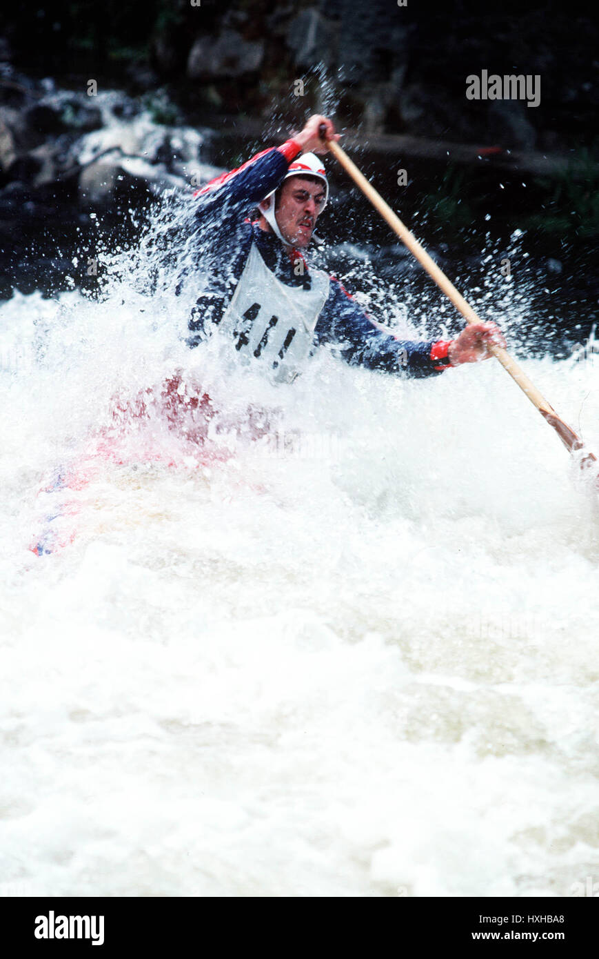 WORLD CANOE SLALOM CHAMPS BALA NORTH WALES 17 April 1988 Stock Photo ...