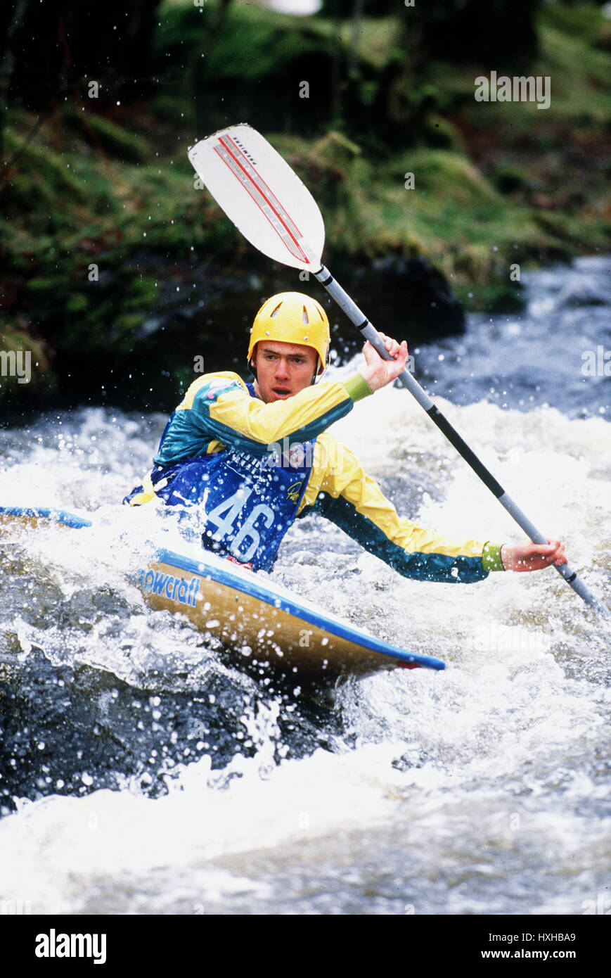 WORLD CANOE SLALOM CHAMPS BALA NORTH WALES 17 April 1988 Stock Photo ...
