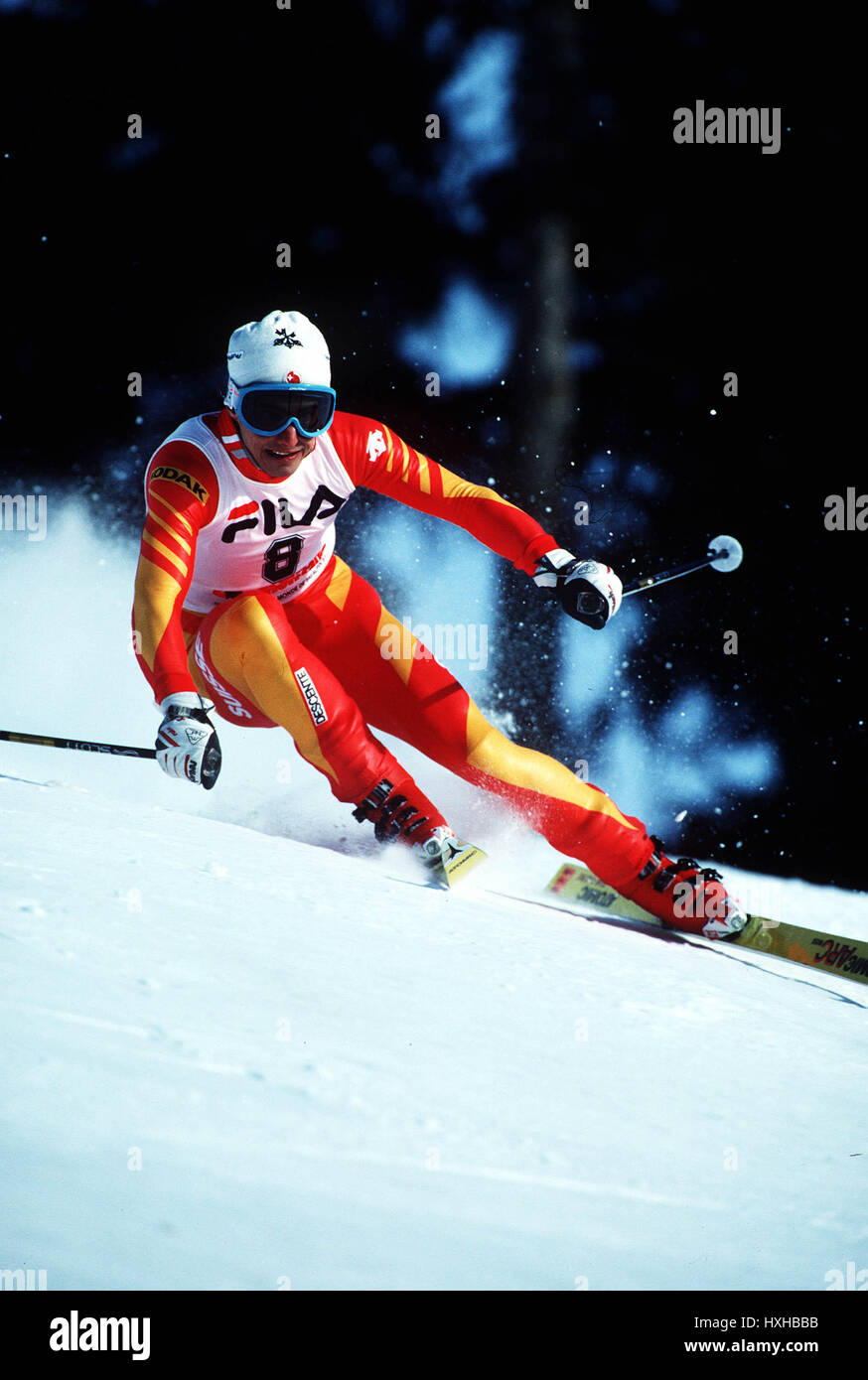 MENS GIANT SLALOM WORLD CHAMPIONSHIPS SWISS 01 February 1987 Stock ...