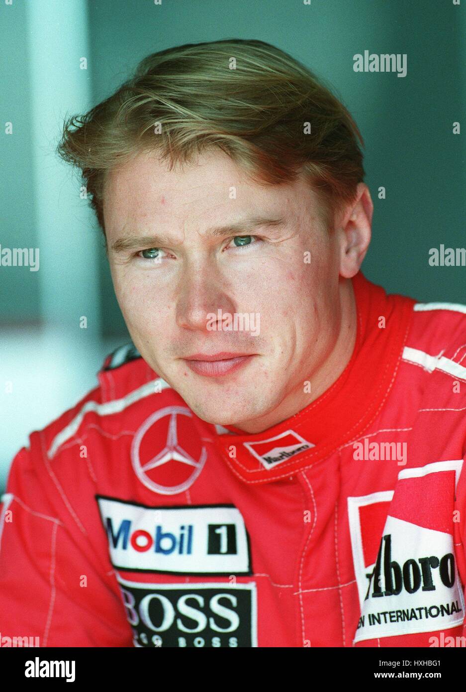 MIKA HAKKINEN MARLBORO MCLAREN MERCEDES 95 01 June 1995 Stock Photo - Alamy
