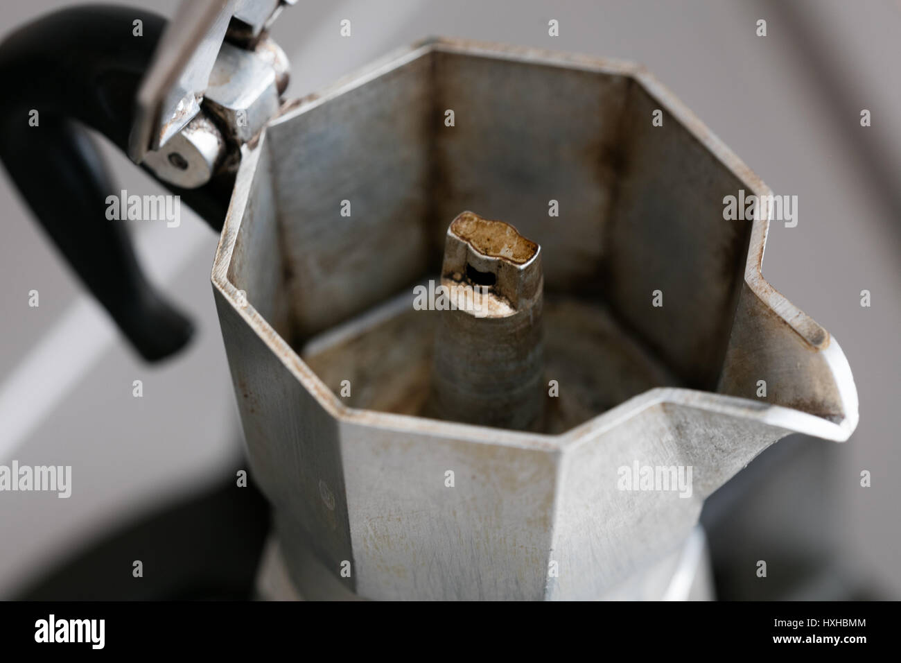 neapolitan coffee machine on the fire , close up Stock Photo - Alamy