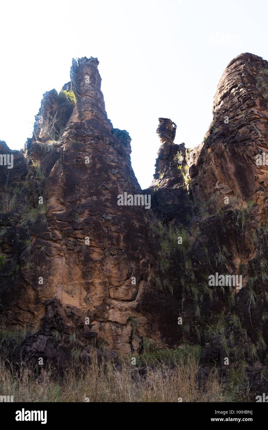 The peaks of Sindou are a rock formation near the town of Sindou ...
