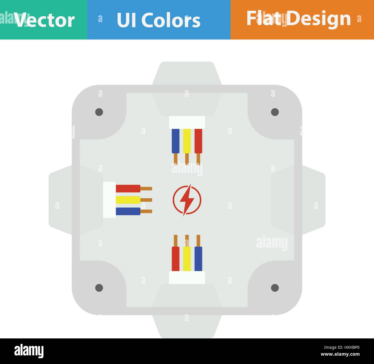 Electrical junction box icon. Flat design. Vector illustration Stock ...
