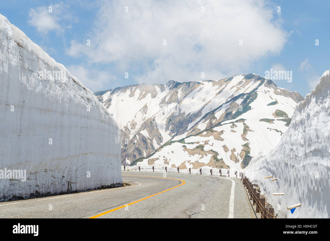Clearing Snow On Canyon Road In Japan