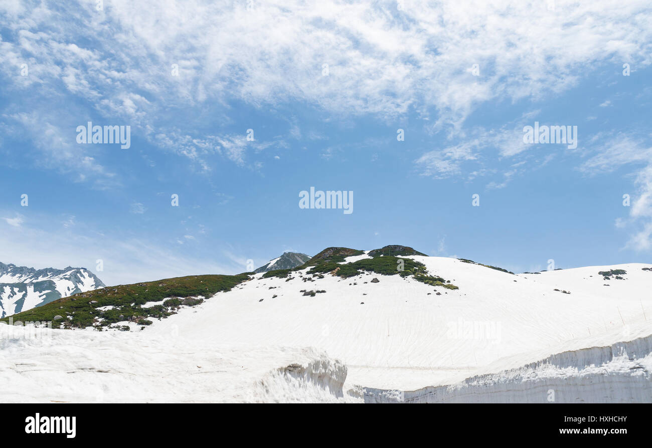 Snow mountain at japan alps tateyama kurobe alpine route Stock Photo ...