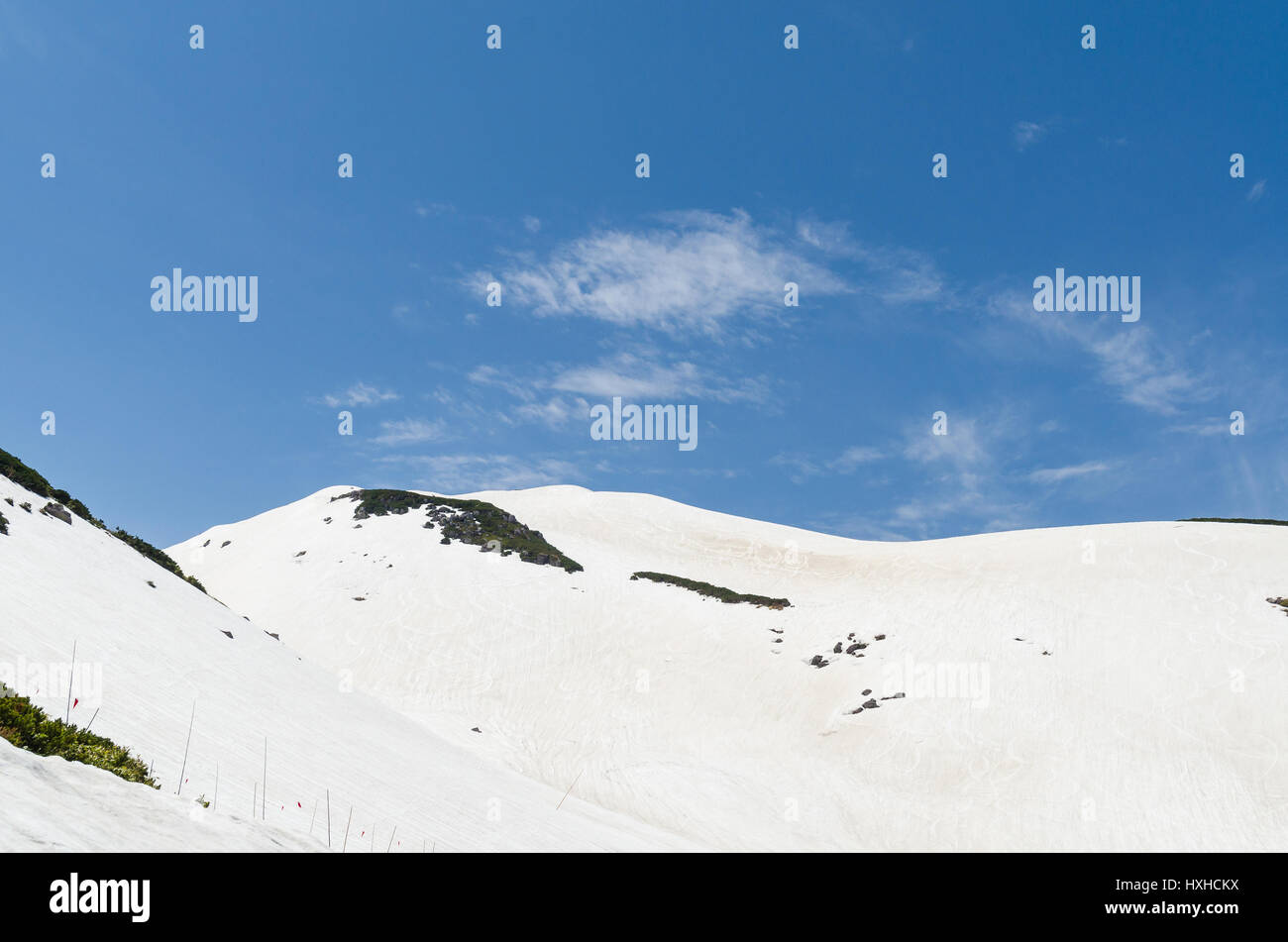 Snow mountain at japan alps tateyama kurobe alpine route Stock Photo ...