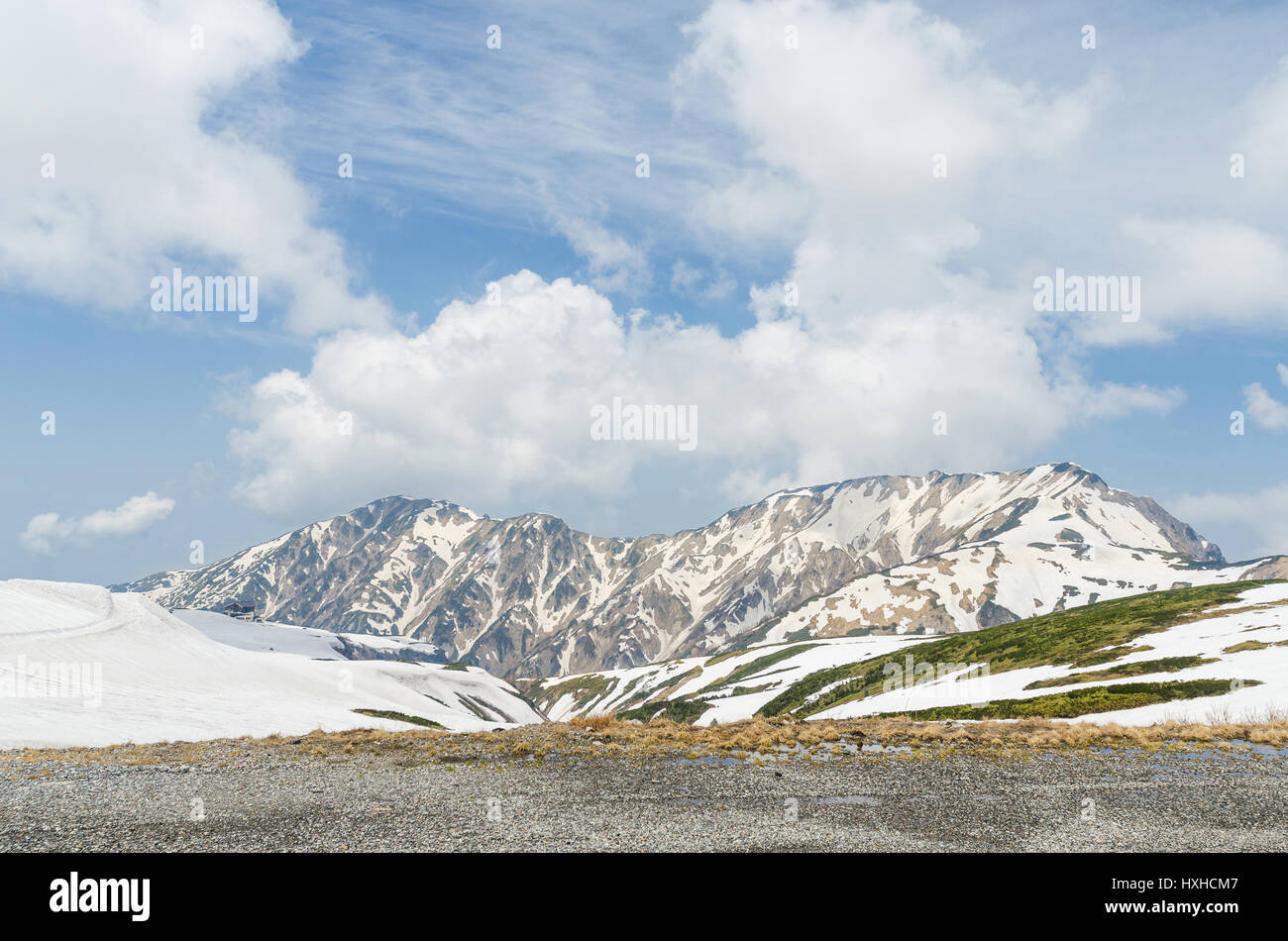Snow mountain at japan alps tateyama kurobe alpine route Stock Photo ...