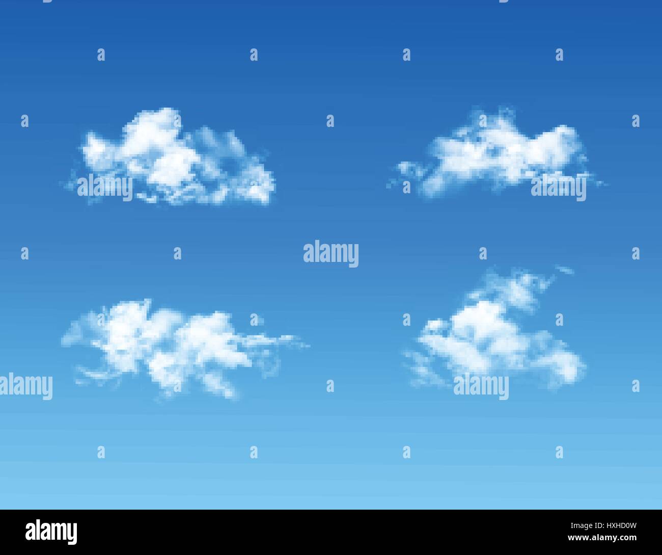 Set Of Realistic Vector Clouds Stock Vector Image & Art - Alamy
