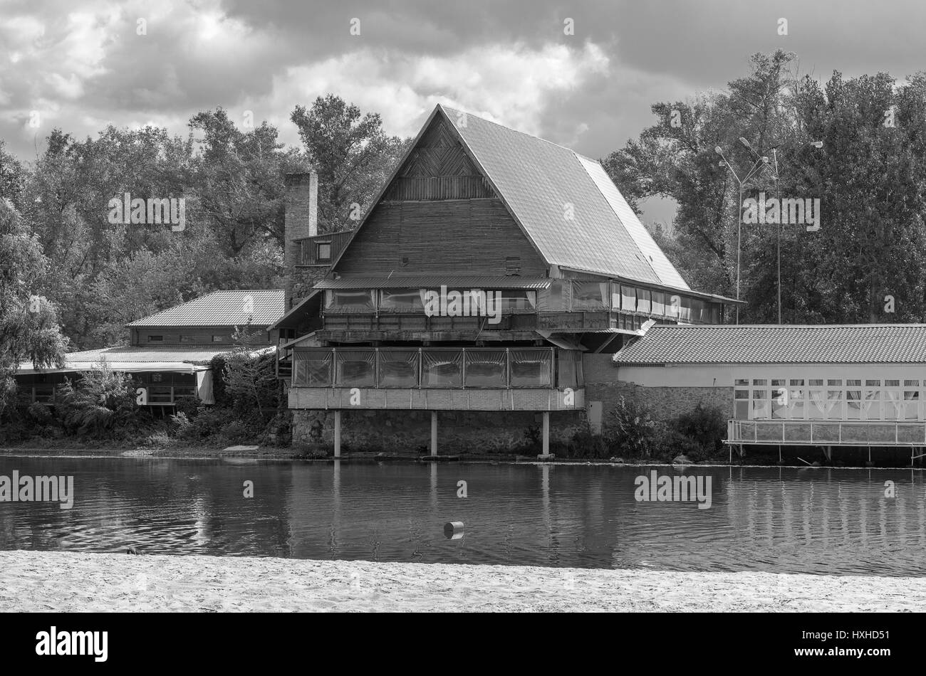 House on the river Black and White Stock Photos & Images - Alamy