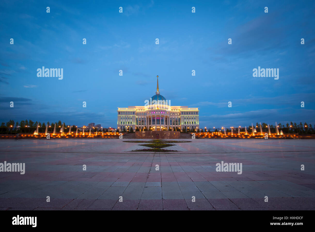 Presidential Palace in Astana, Republic Kazakhstan. Night Akorda Stock ...