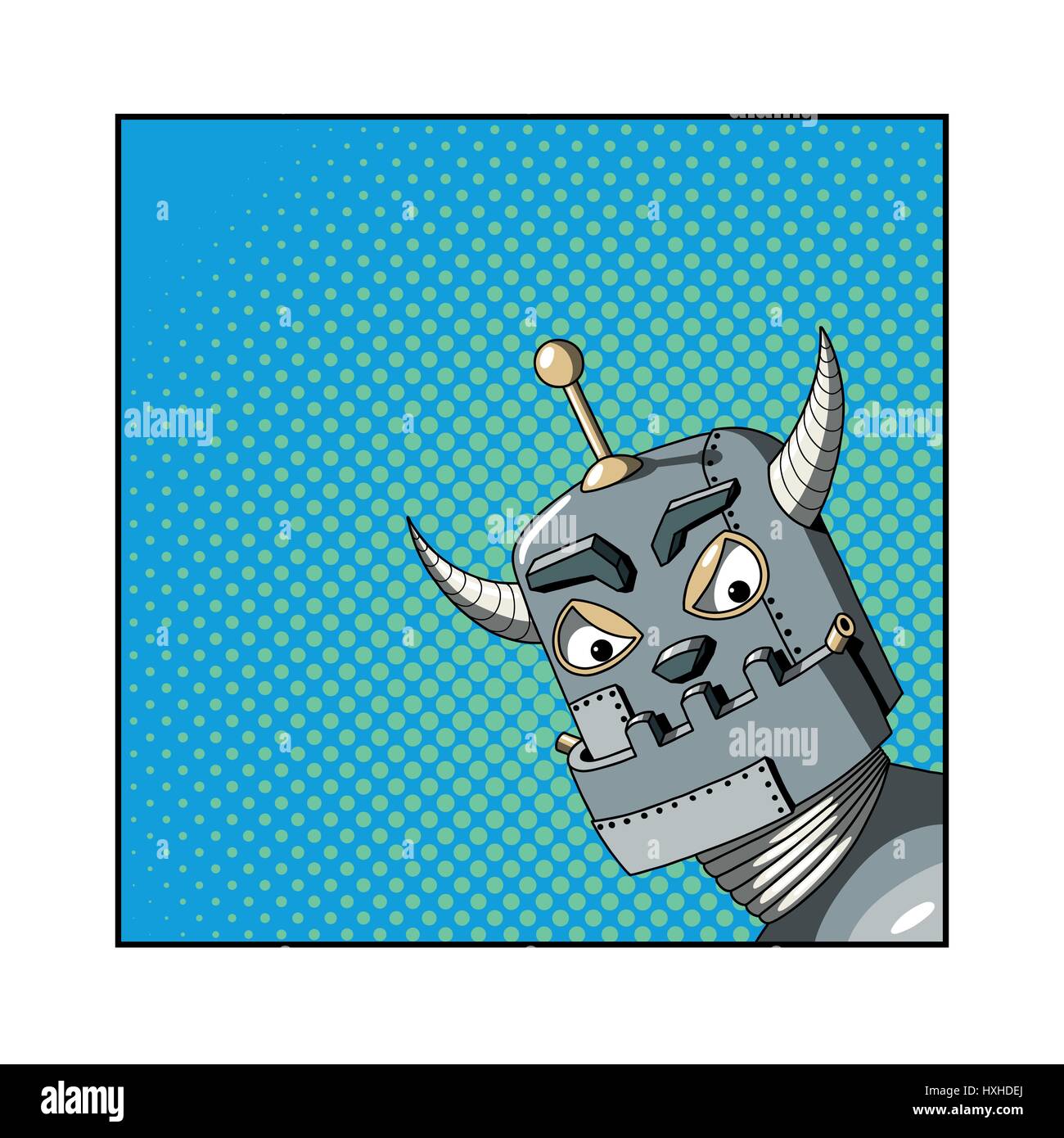 Pop Art illustration of an evil robot Stock Vector Image & Art - Alamy