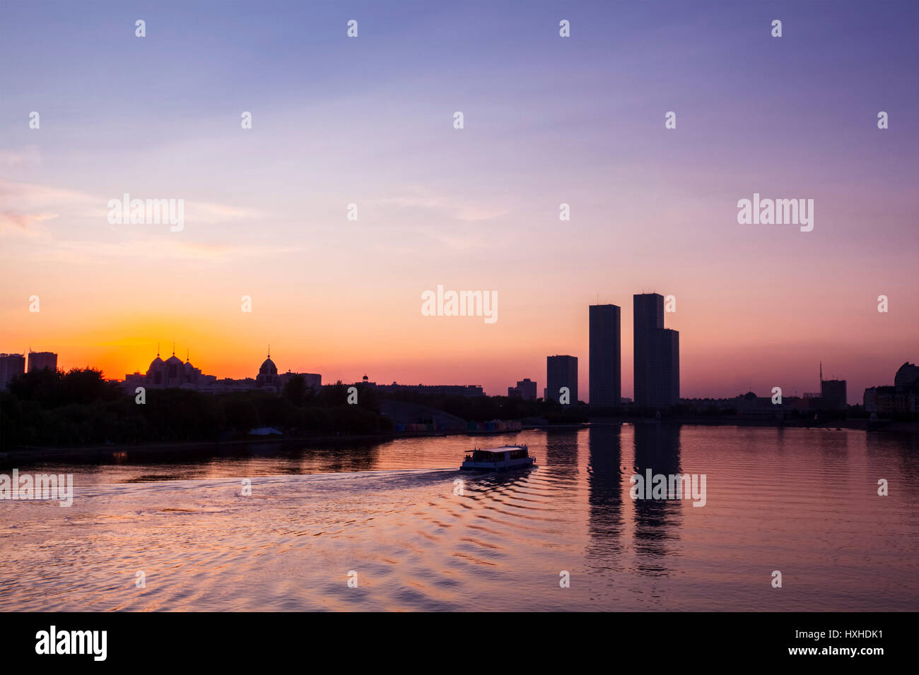 Astana, Embankment of the river Ishim. Astana. Kazakhstan Stock Photo ...