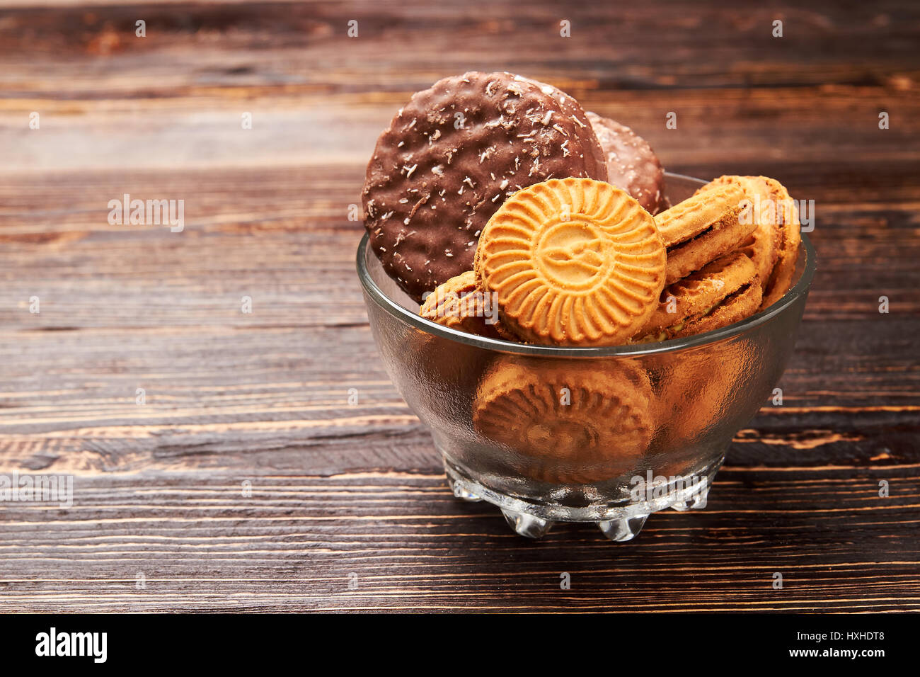 Cookies in glass bowl Stock Photo - Alamy