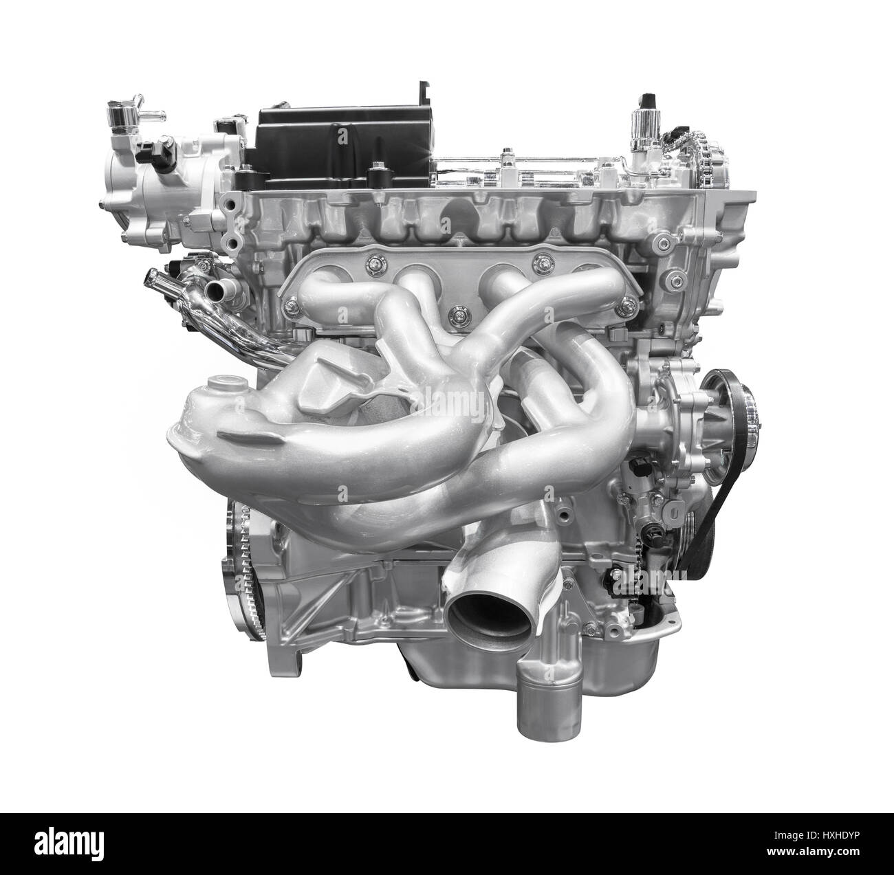 Modern car engine isolated on white background with clipping path Stock ...