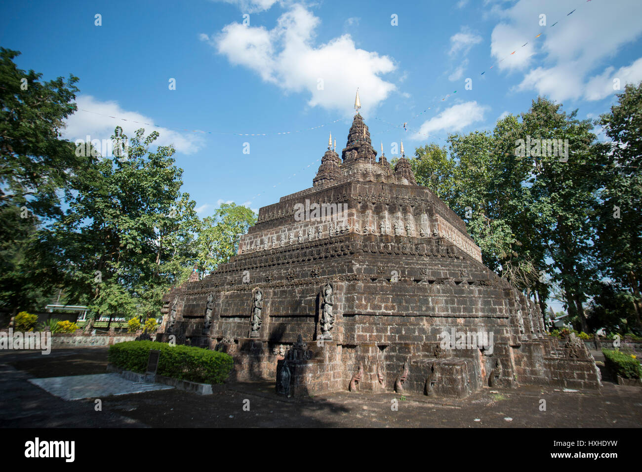the wat tham pla or monkey cave temple near the town of Mae Sai in ...