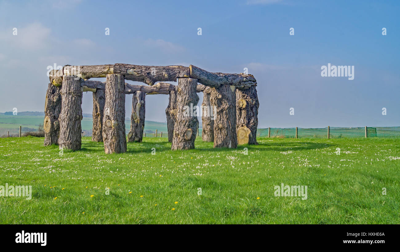 A Wooden Henge Stock Photo - Alamy
