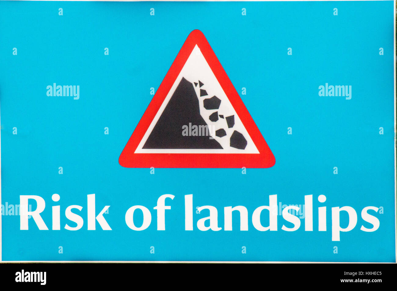 Landslide warning sign hi-res stock photography and images - Alamy
